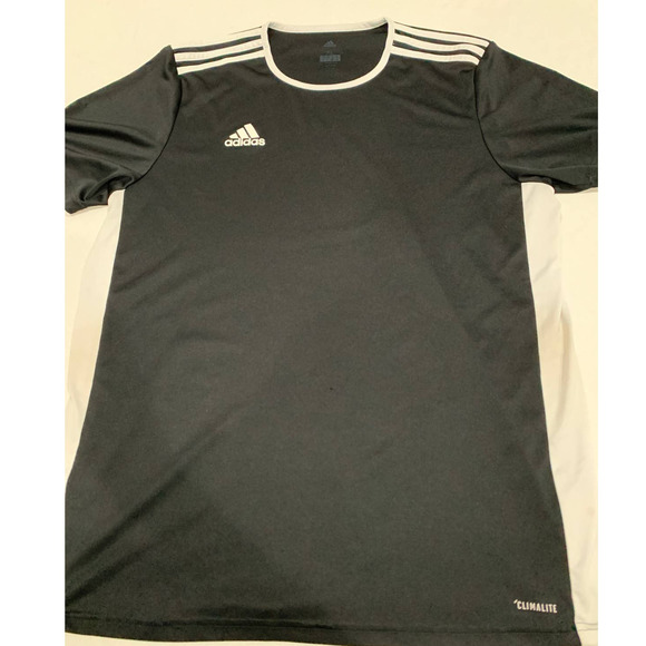 adidas | Shirts | Adidas Climalite Men Black Tshirt Soccer Jersey Sport ...